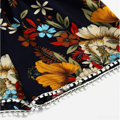 Casual Boho 2 Piece Sets Printed Women's Top And Shorts on Luulla