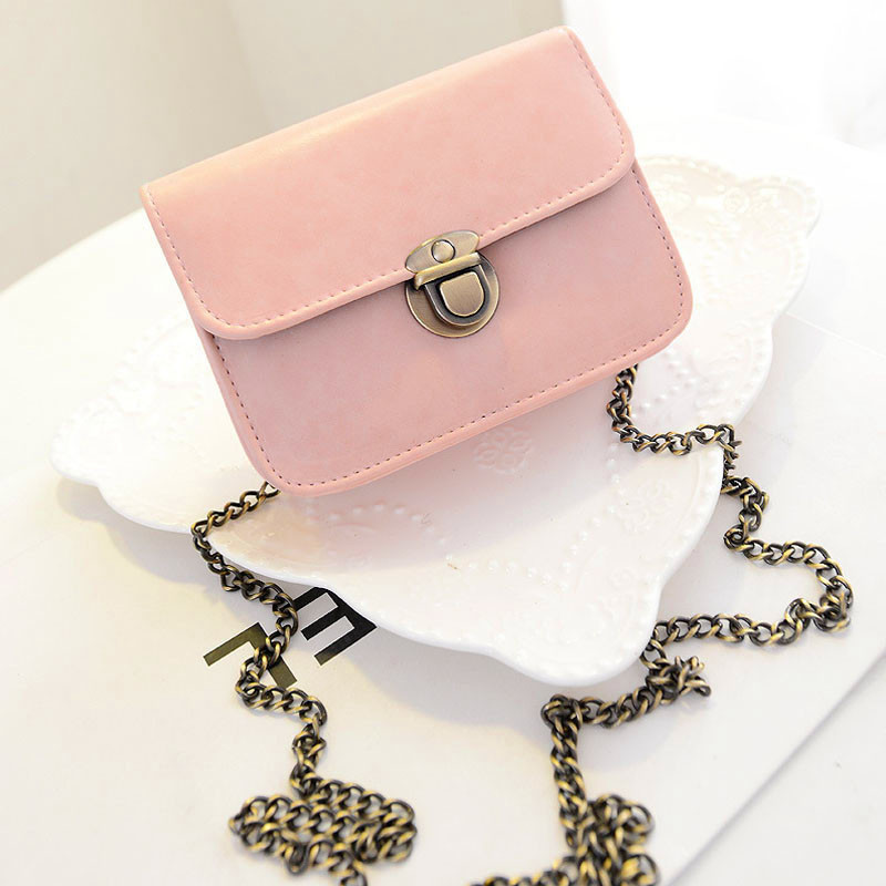 Adorable Leather Mini Adjustable Shoulder Bag With Chain on Luulla