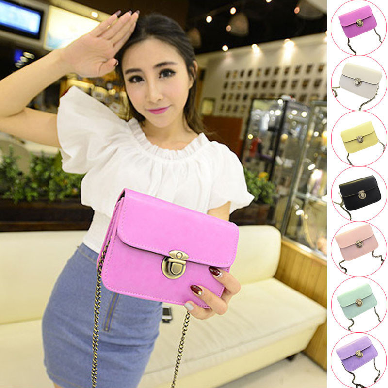 Adorable Leather Mini Adjustable Shoulder Bag With Chain on Luulla