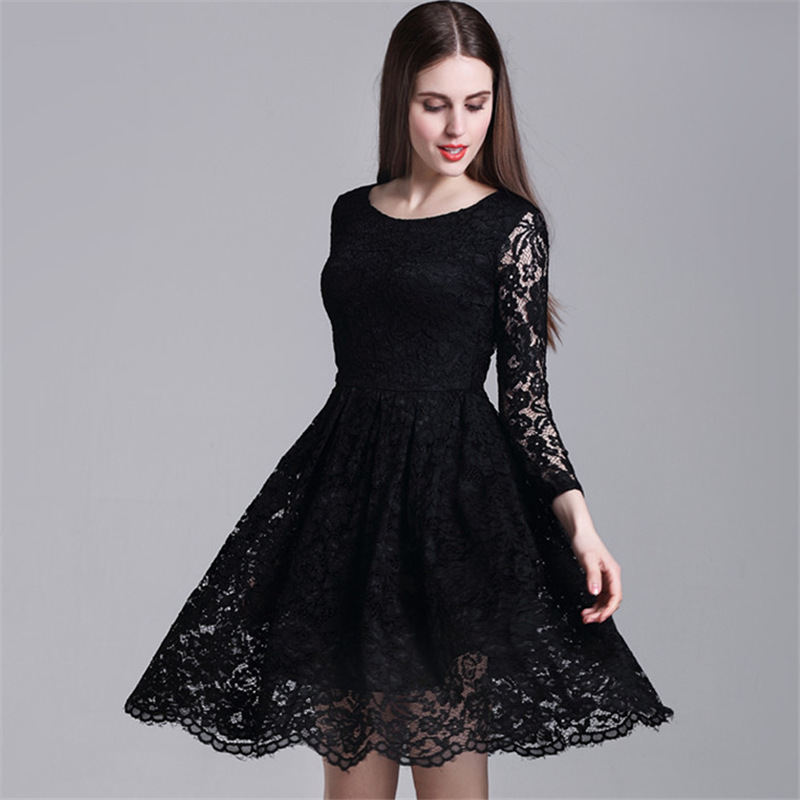 Beautiful Full Lace Long Sleeve A Line Dress on Luulla