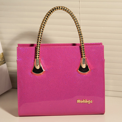 Pink Bag With Metallic Gold Handle on Luulla