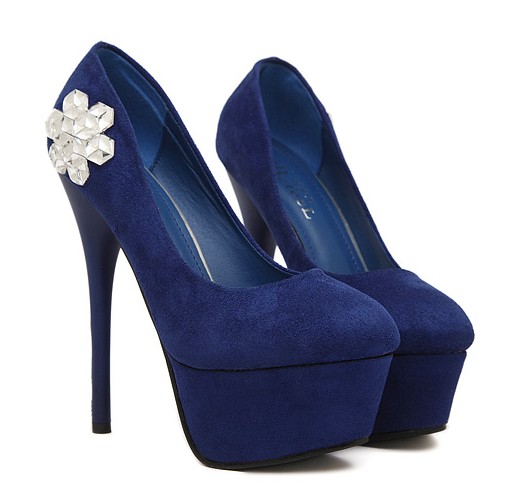 Blue Rhinestone Design High Heel Fashion Pumps on Luulla