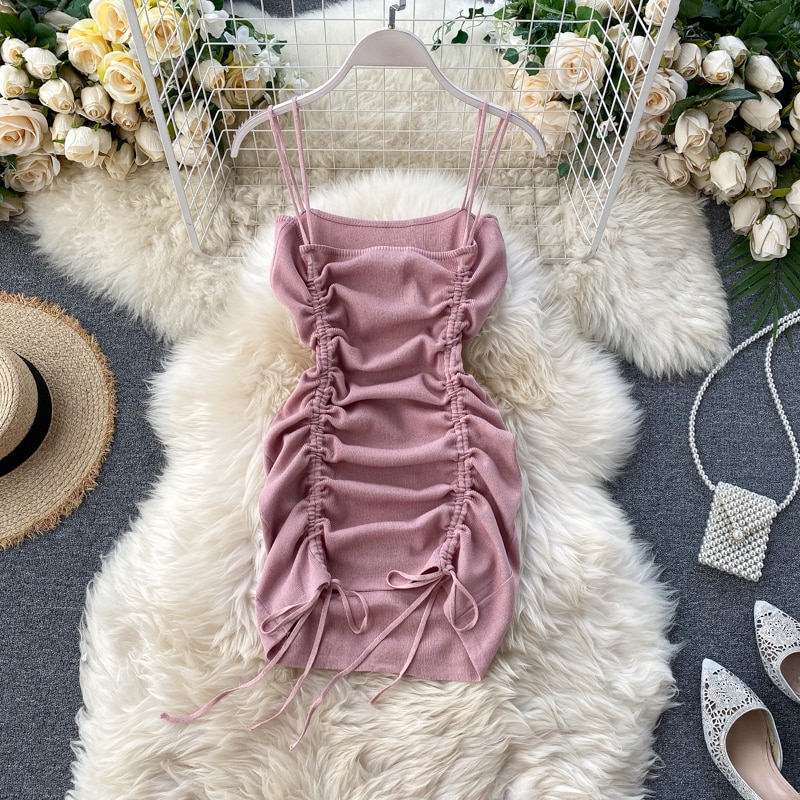 Sexy Knitted Spaghetti Strap Summer Dress on Luulla