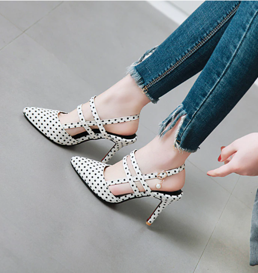 Polka Dot Pointed Toe Sandals on Luulla