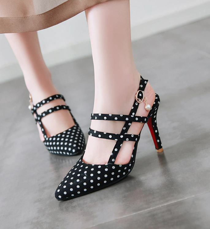 Polka Dot Pointed Toe Sandals on Luulla