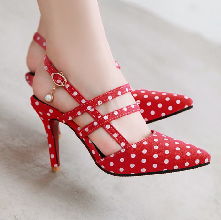 Polka Dot Pointed Toe Sandals on Luulla