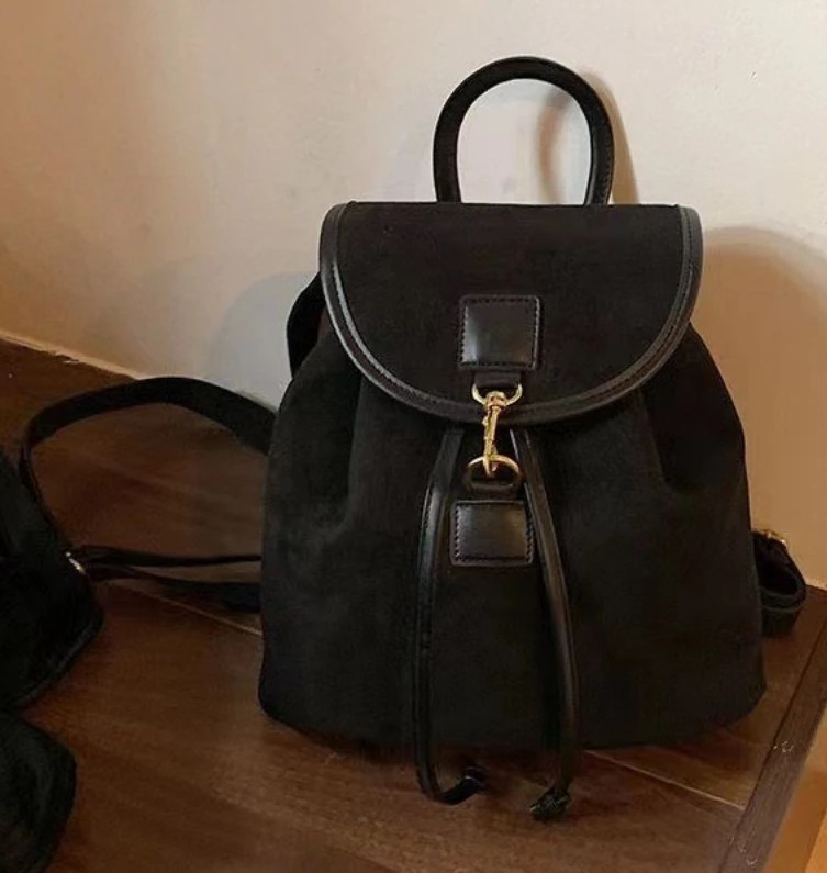 Chic Aesthetic Velvet Backpack on Luulla