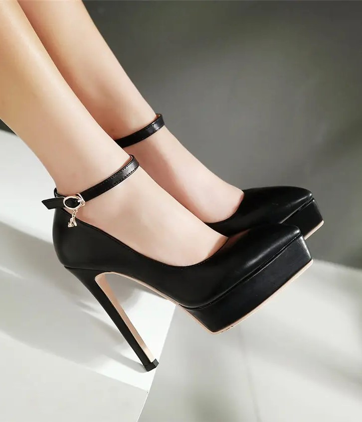 Chic Pointed Toe Ankle Strap High Heels Shoes on Luulla
