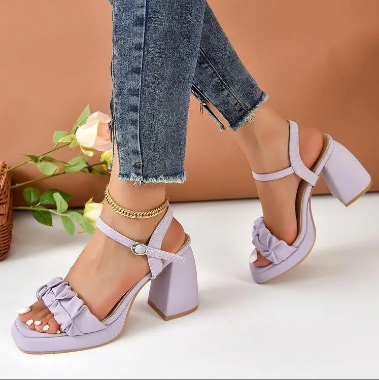 Summer Chunky High Heeled Sandals For Women on Luulla