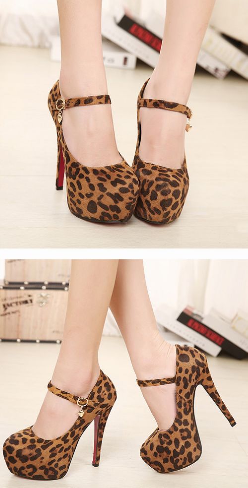 Leopard Print High Heels Fashion Shoes on Luulla