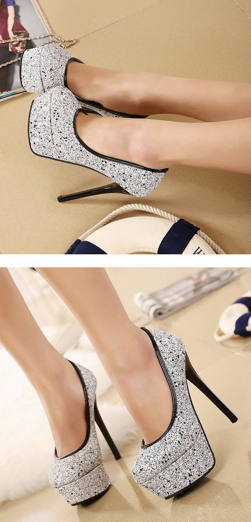 Elegant Round Toe Black High Heels Fashion Shoes on Luulla