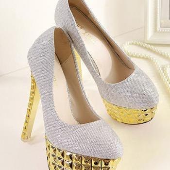 Sexy Silver Metallic High Heel Shoes on Luulla