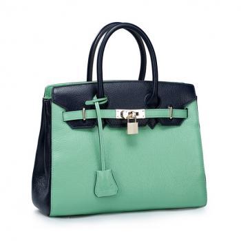 Beautiful Mint Green Luxury Leather Hand Bag on Luulla