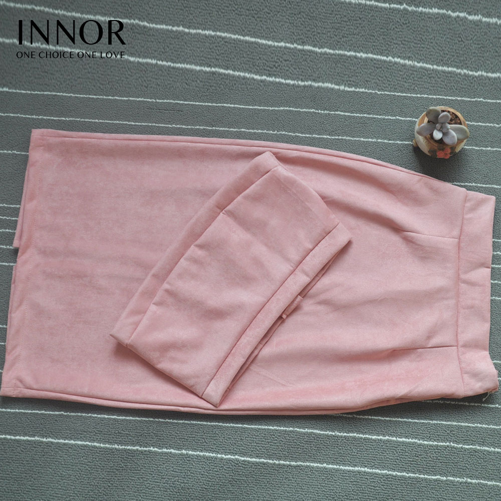 Sexy Two Piece Suede Bodycon Top And Skirt Dress Set on Luulla