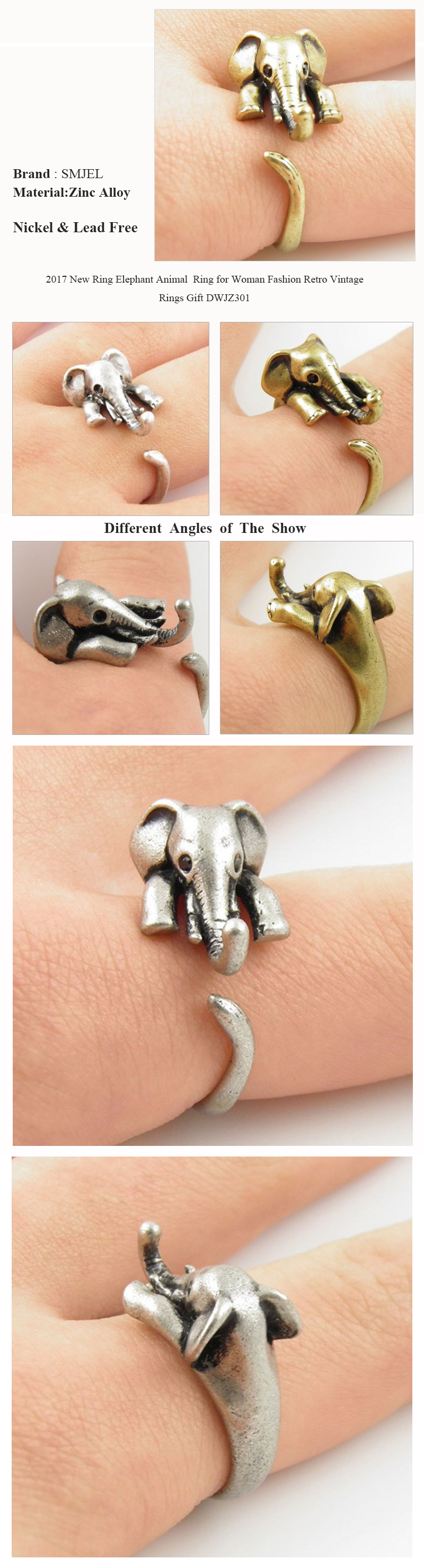 Cute Elephant Animal Wrap Rings on Luulla