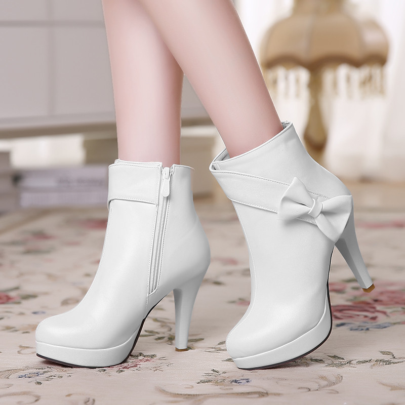 Cute Bow Design High Heels Fashion Boots on Luulla