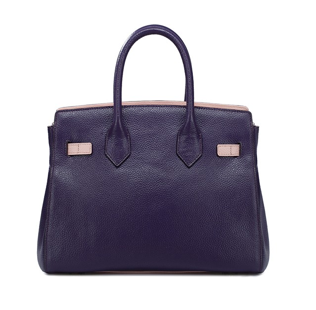 Elegant Leather Color Block Luxury Hand Bag on Luulla