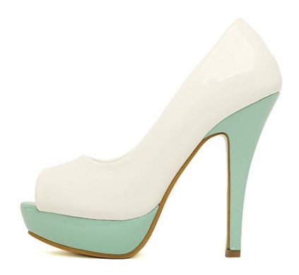 Chic Color Block Peep Toe High Heel Fashion Shoes on Luulla