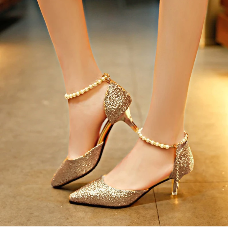 Trend Pointed Toe Wedding Bride High Heels Shoes Female on Luulla