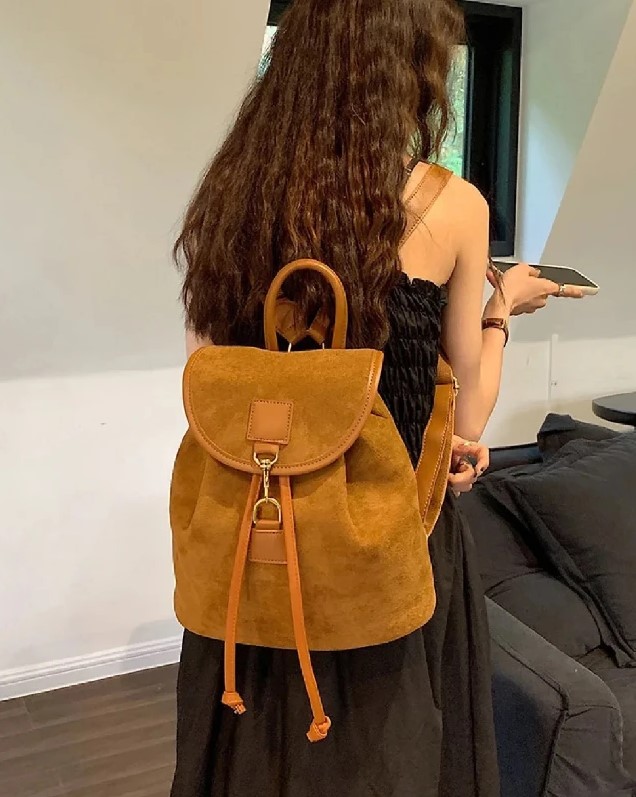 Chic Aesthetic Velvet Backpack on Luulla