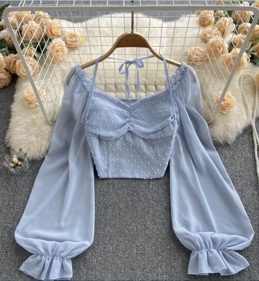 French Style Puff Sleeve Blouse on Luulla