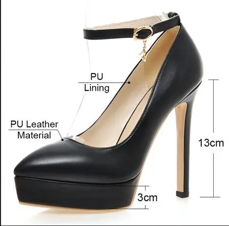 Chic Pointed Toe Ankle Strap High Heels Shoes on Luulla