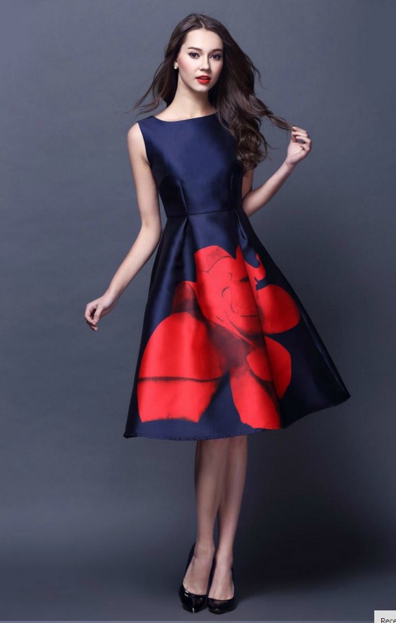 Elegant Vintage Design Rose Dress on Luulla